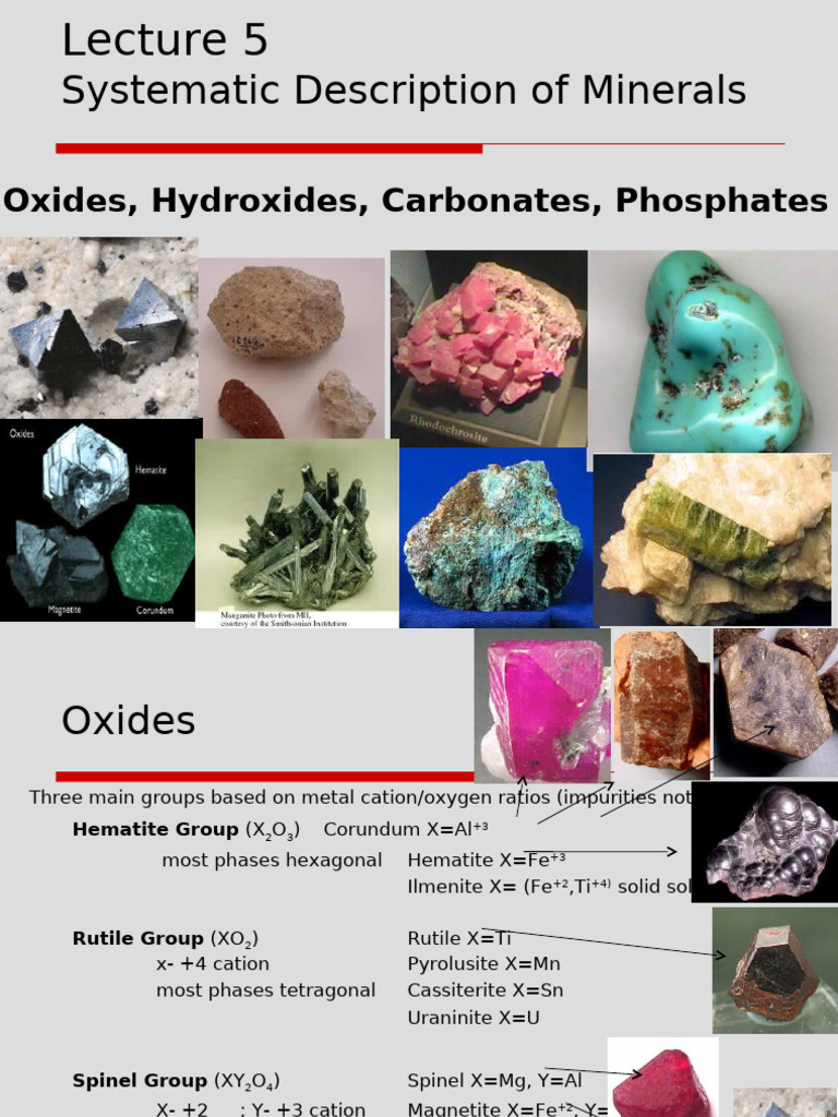 Lecture 5 Oxides Hydroxides Carbonates and Phosphates | PDF | Titanium ...