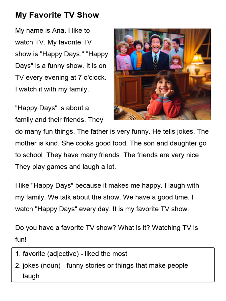 Ana's Favorite TV Show: Happy Days | PDF
