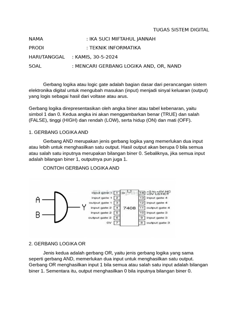 Tugas Sistem Digital | PDF