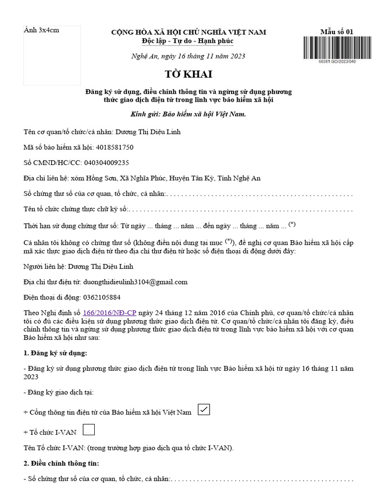 Tờ Khai | PDF