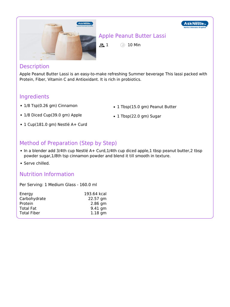 Refreshing Protein-Rich Lassi | PDF