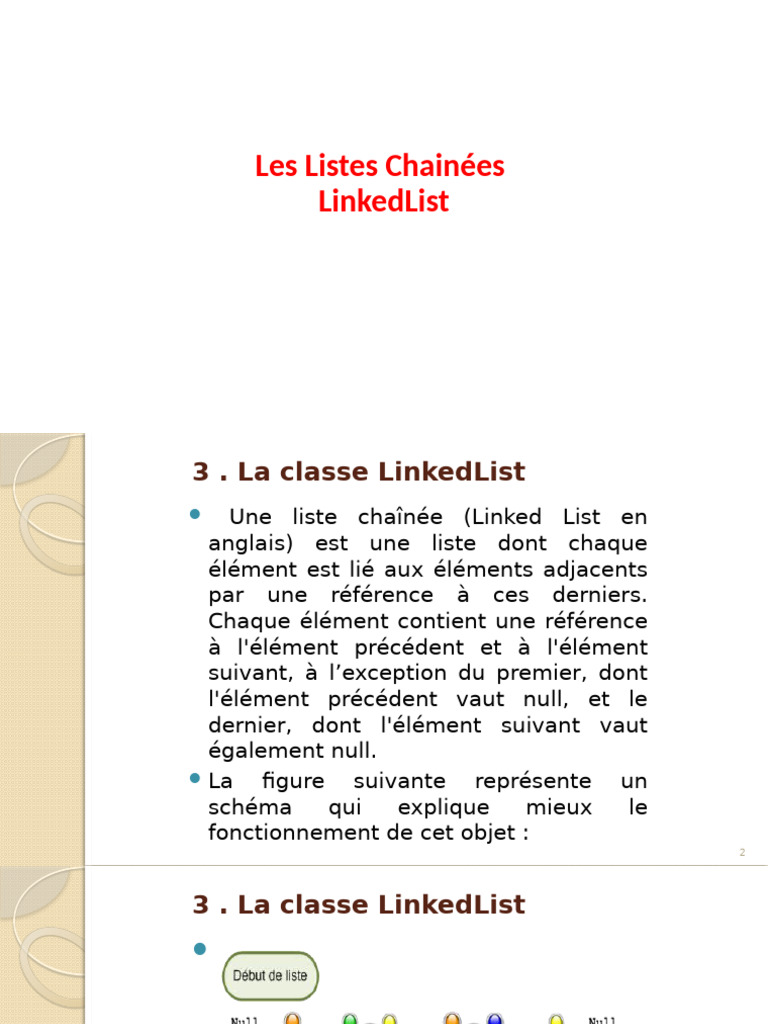 MAJLes Listes Chainées | PDF | Java (Langage de programmation) | Génie ...