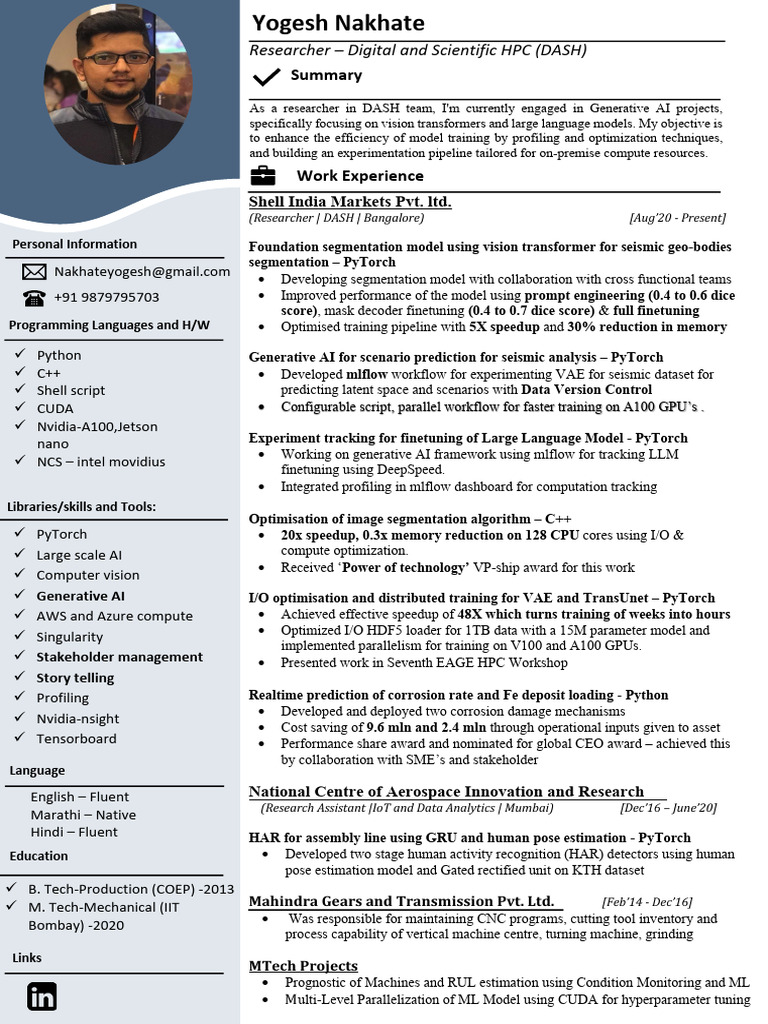 Yogesh Nakhate Updated Jan24 | PDF | Program Optimization | Image Segmentation