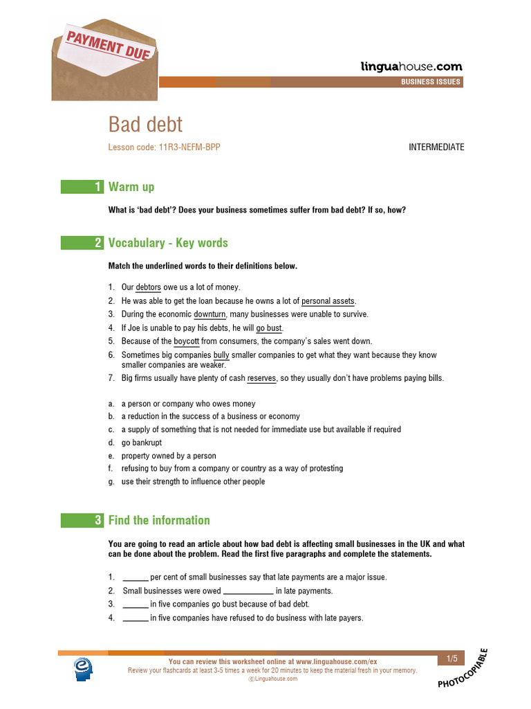 Bad Debt | PDF | Debt | Bad Debt