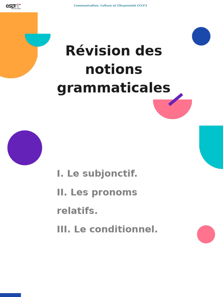 RÃ©vision Des Points Grammaticaux | PDF | Pronom | Verbe