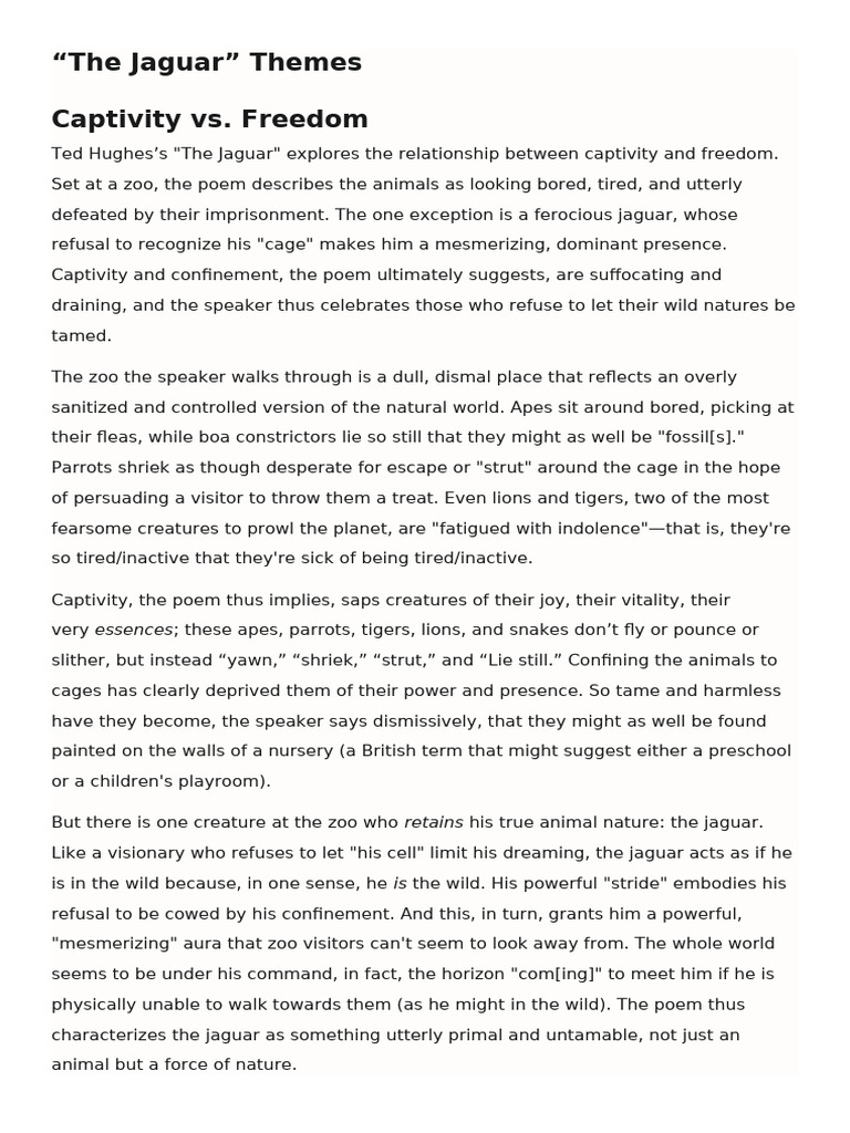 The Jaguar | PDF | Zoo