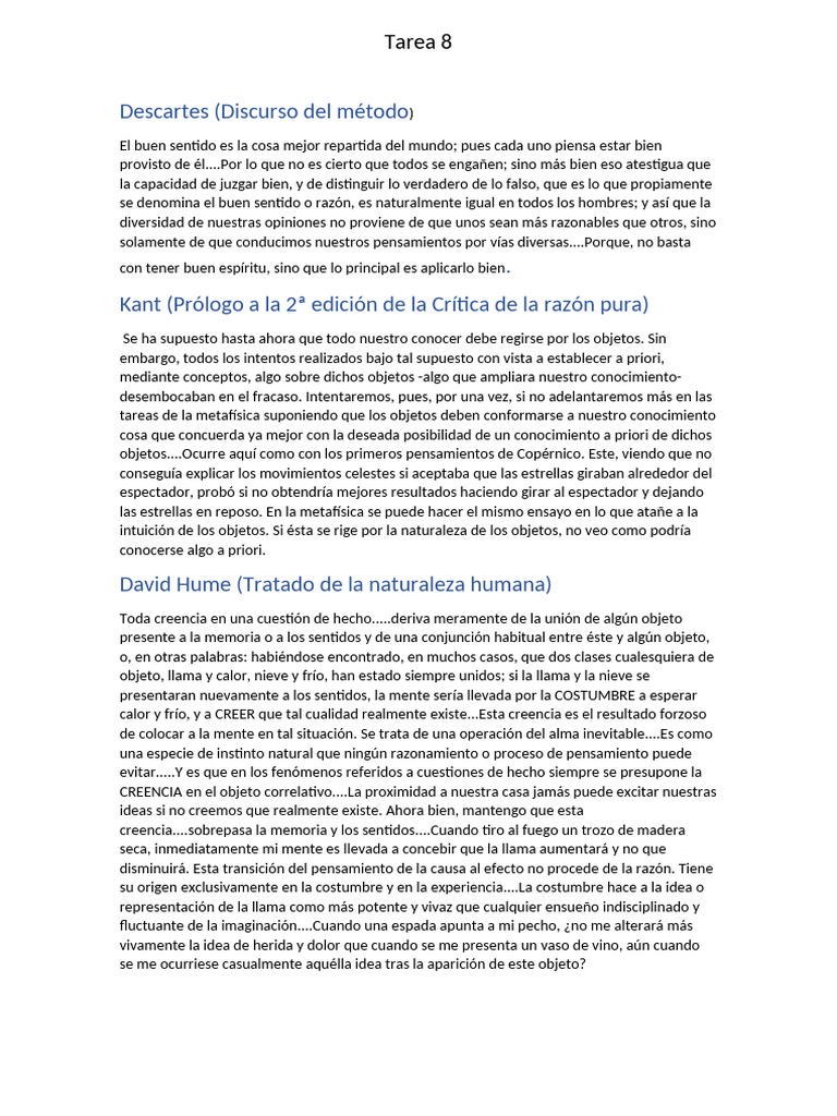 Tarea 8 | PDF | Conocimiento | Razón