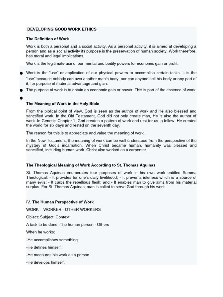 Work Ethics | PDF | Thomas Aquinas | God