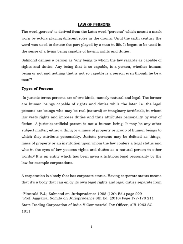 Law of Persons | PDF | Limited Company | Partnership