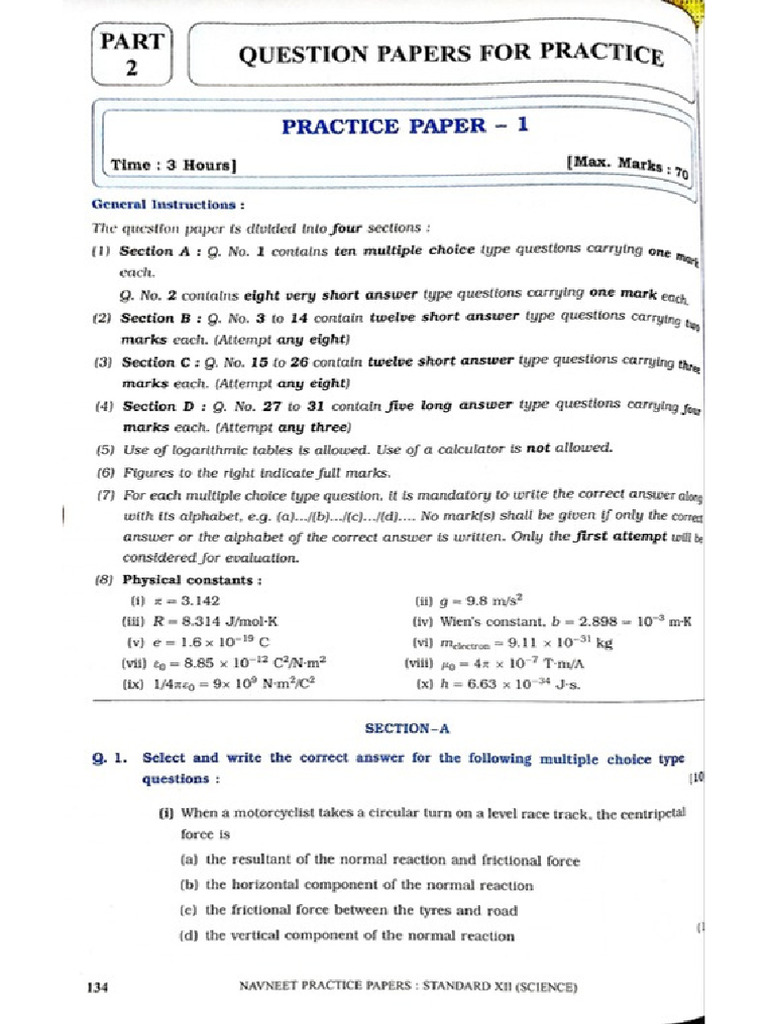 Physics1 To 5 Practice PDF | PDF