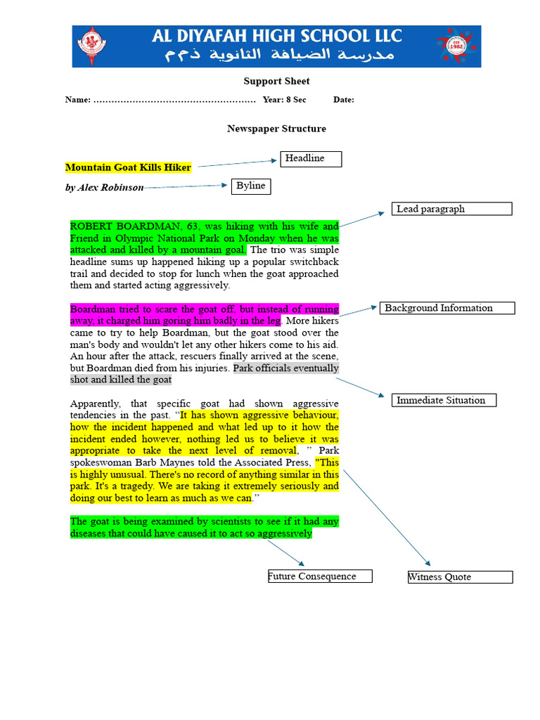 Mountain Goat Attack in Olympic Park | PDF | Grammatical Tense | Grammar