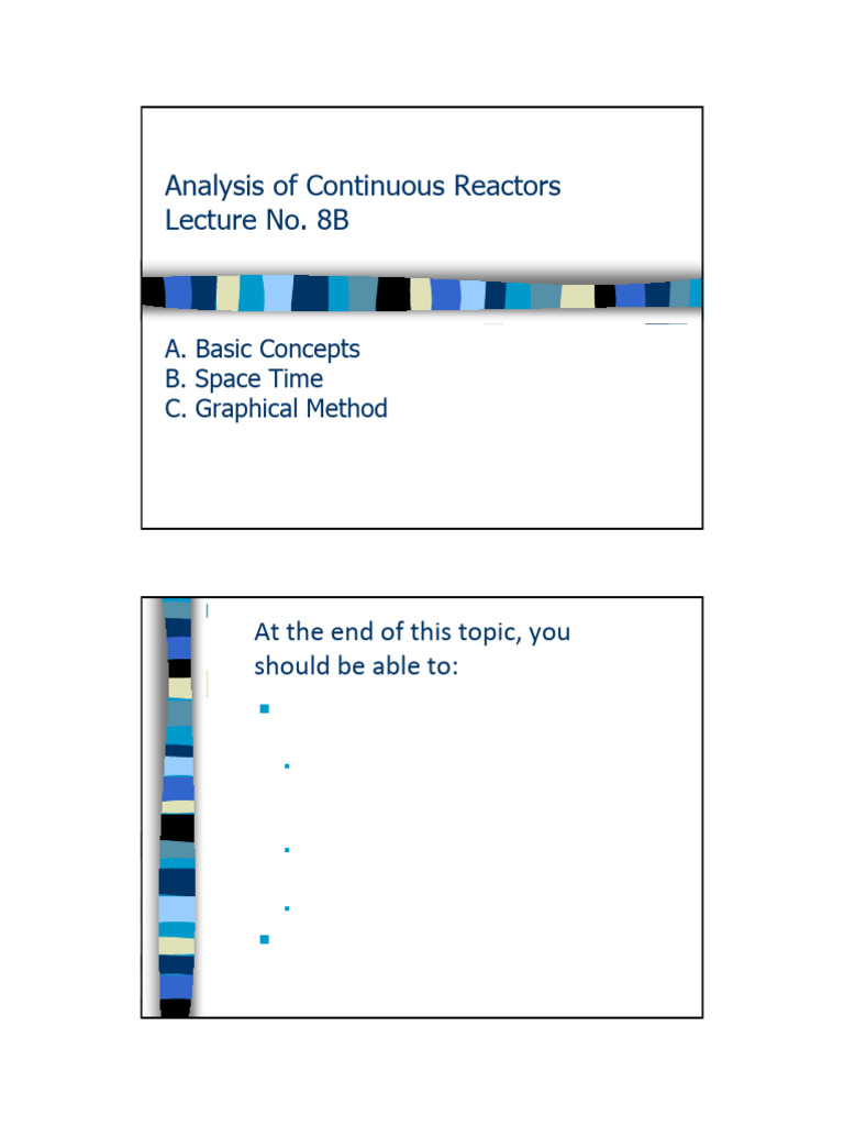 Lecture 8B - ELeAP Graphical Method&Space Time | PDF | Chemical Reactor ...