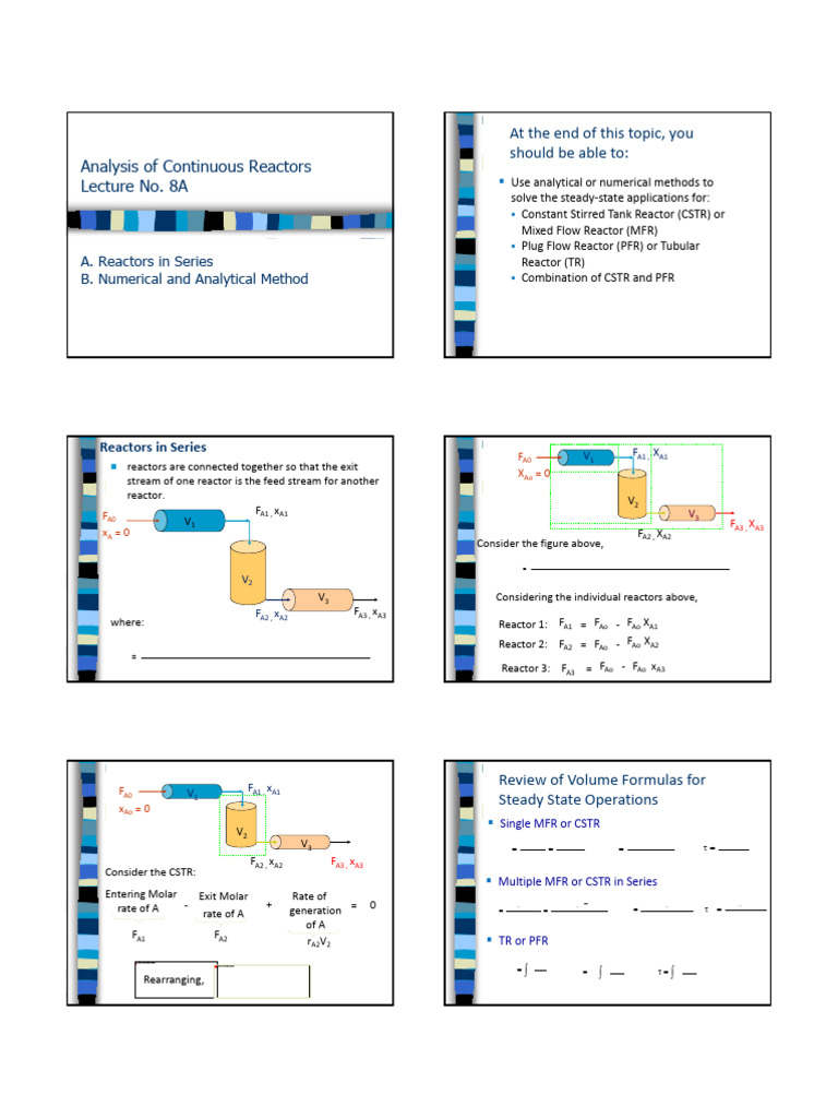 Lecture 8A - ELeAP Numerical & Analytical Method | PDF | Chemical Reactor | Chemical Reaction ...