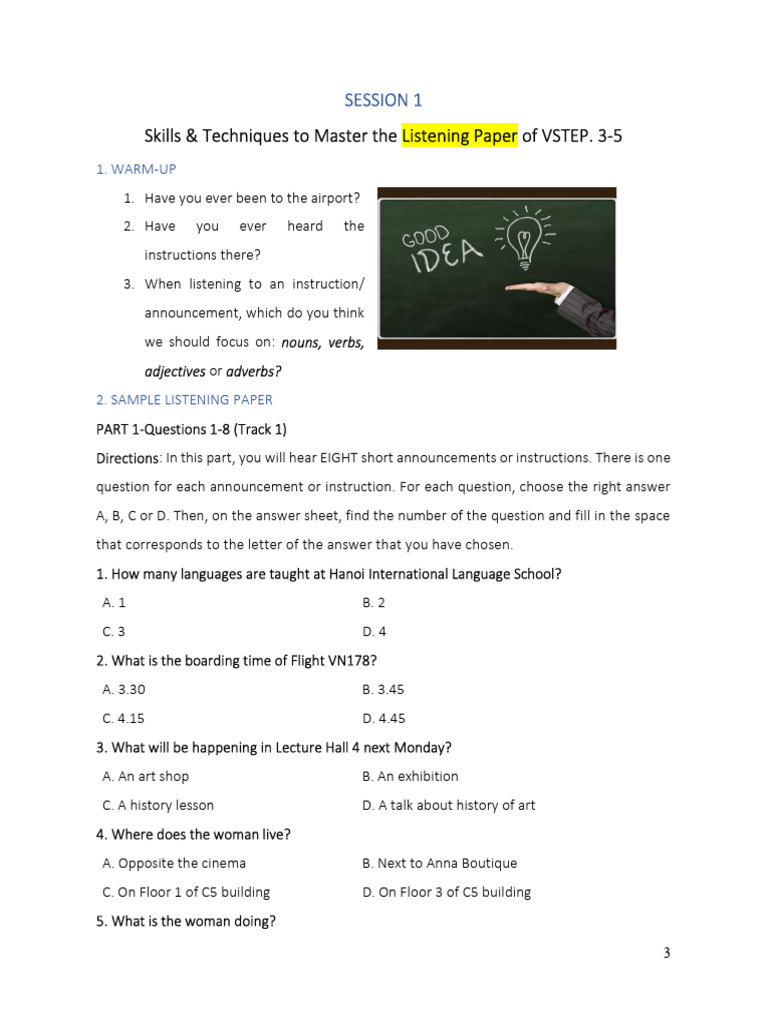 VSTEP Listening Practice | PDF | Reading Comprehension | Soil