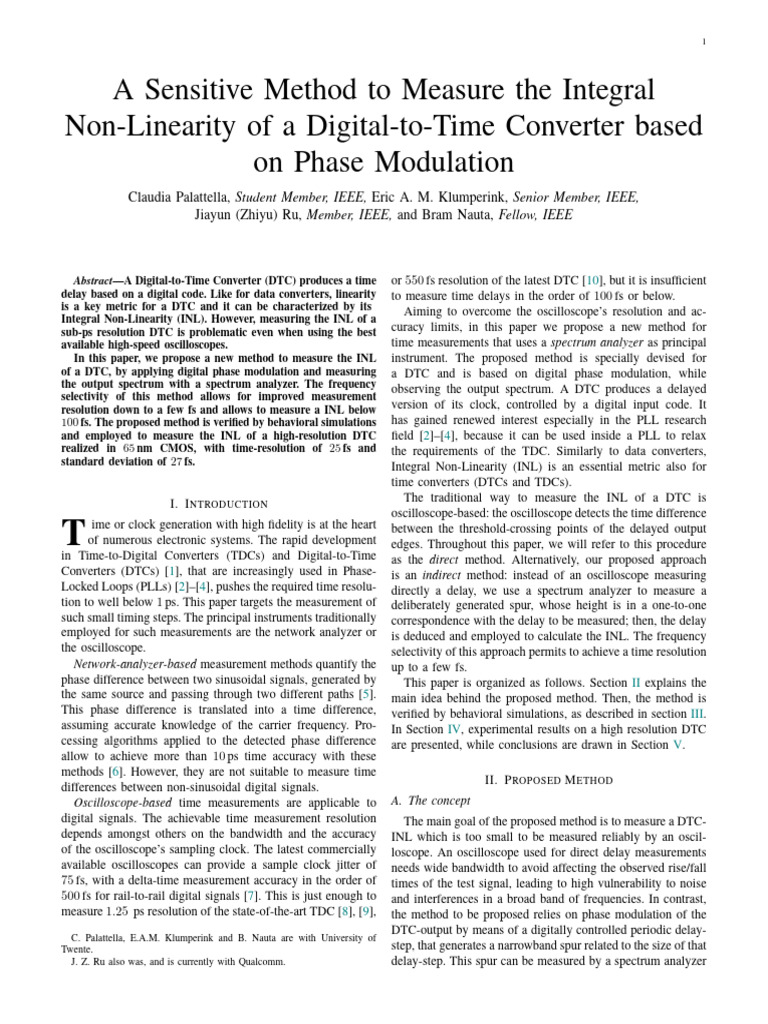 Palattella IEEE Circuits and Systems II Express Briefs Aug 2015 | PDF | Phase (Waves) | Modulation