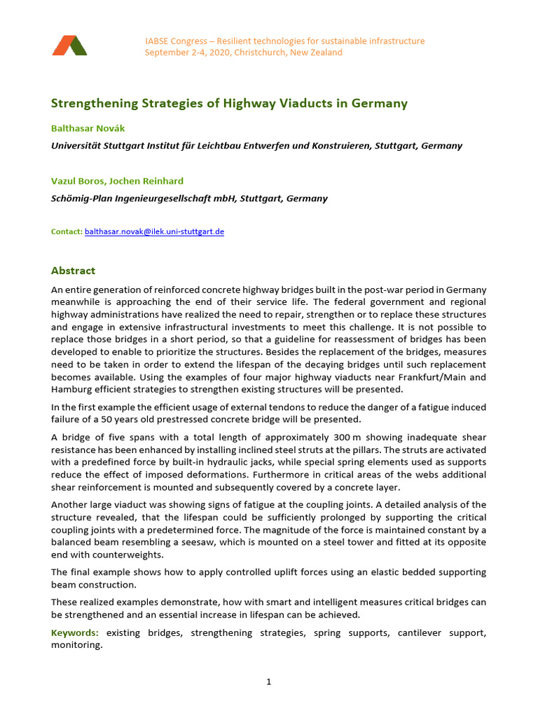 Strengthening Strategies of Highway Viaducts in Germany | PDF | Beam ...