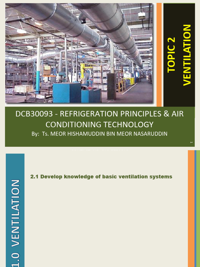 Topic 2 (Ventilation) | PDF | Ventilation (Architecture) | Duct (Flow)