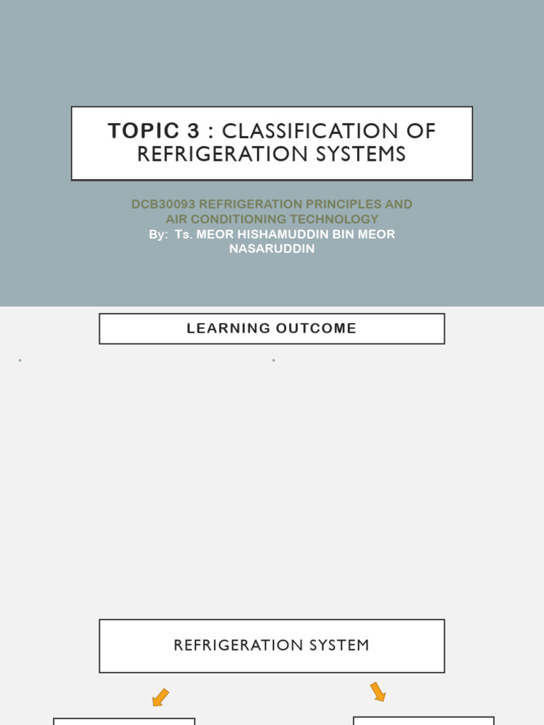 Topic 3 CLASSIFICATION OF REFRIGERATION Part 1 | PDF | Chemical Engineering | Continuum Mechanics