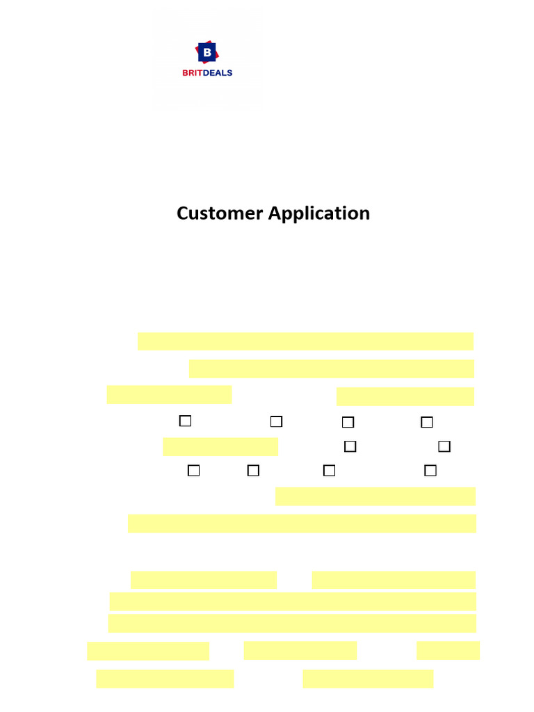Customer Application | PDF | Value Added Tax | Taxes