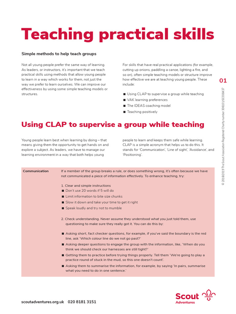 Teaching Practical Skills - 181204 - 0 | PDF | Learning | Risk