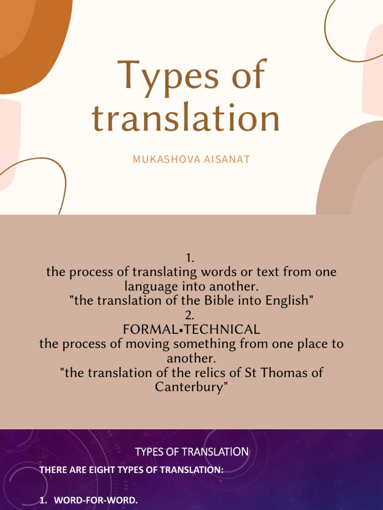Types of Translation | PDF