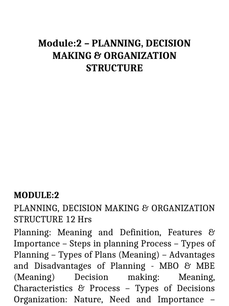 MPP Unit 2 | PDF | Decision Making | Organizational Structure