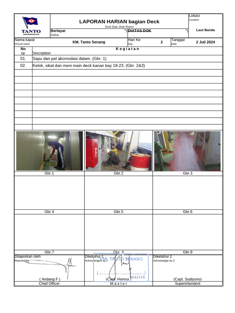 Daily Report 2 Juli 2024 Deck Dep | PDF
