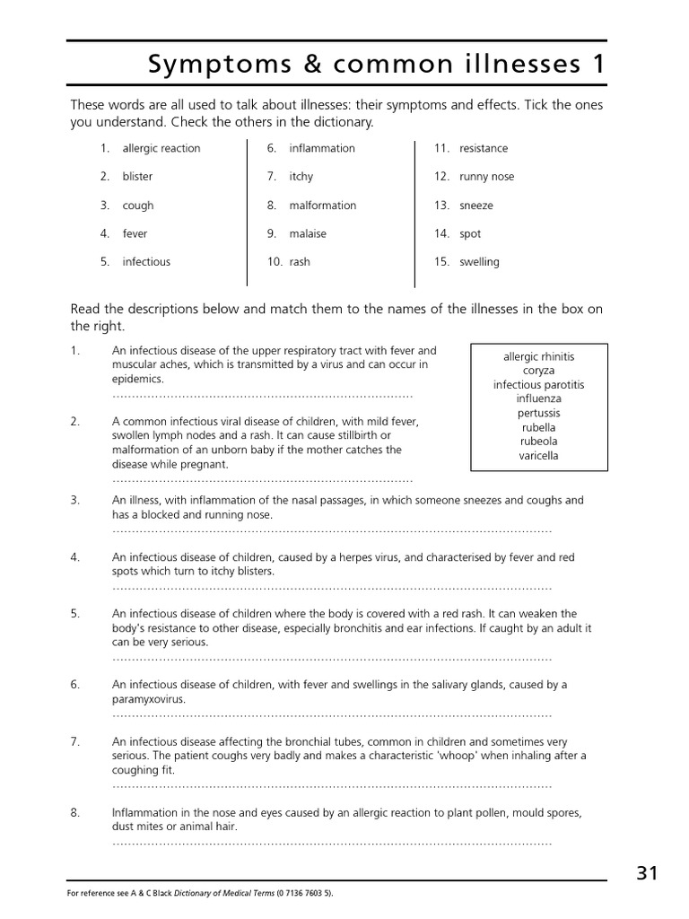 Medical Symptoms and Illnesses Guide | PDF | Medical Specialties