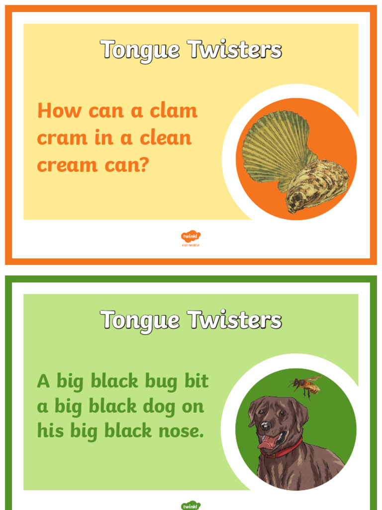 Fun and Challenging Tongue Twisters | PDF