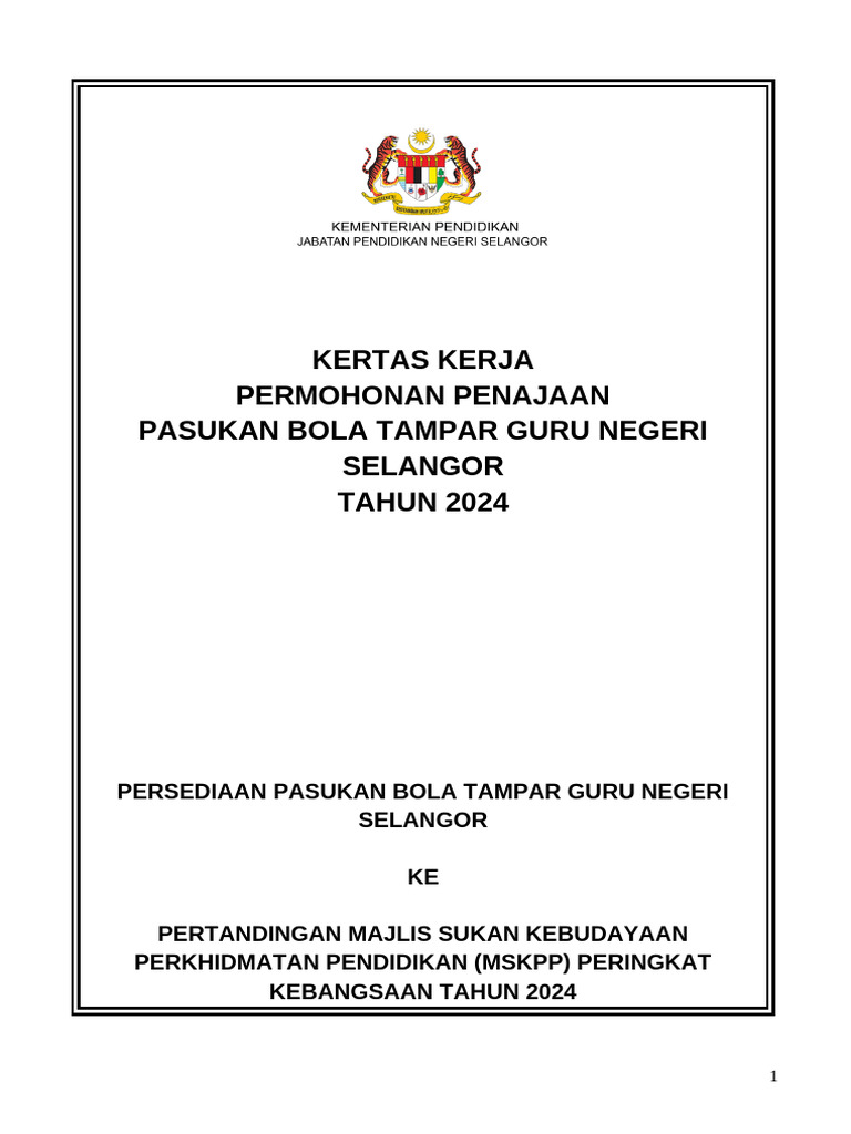 Kertas Kerja Mohon Penajaan | PDF