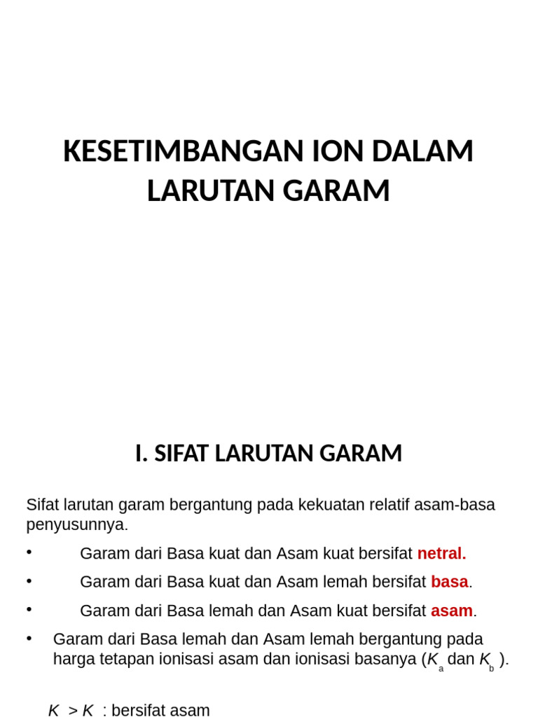 8 Kesetimbangan Ion Dalam Larutan Garam | PDF