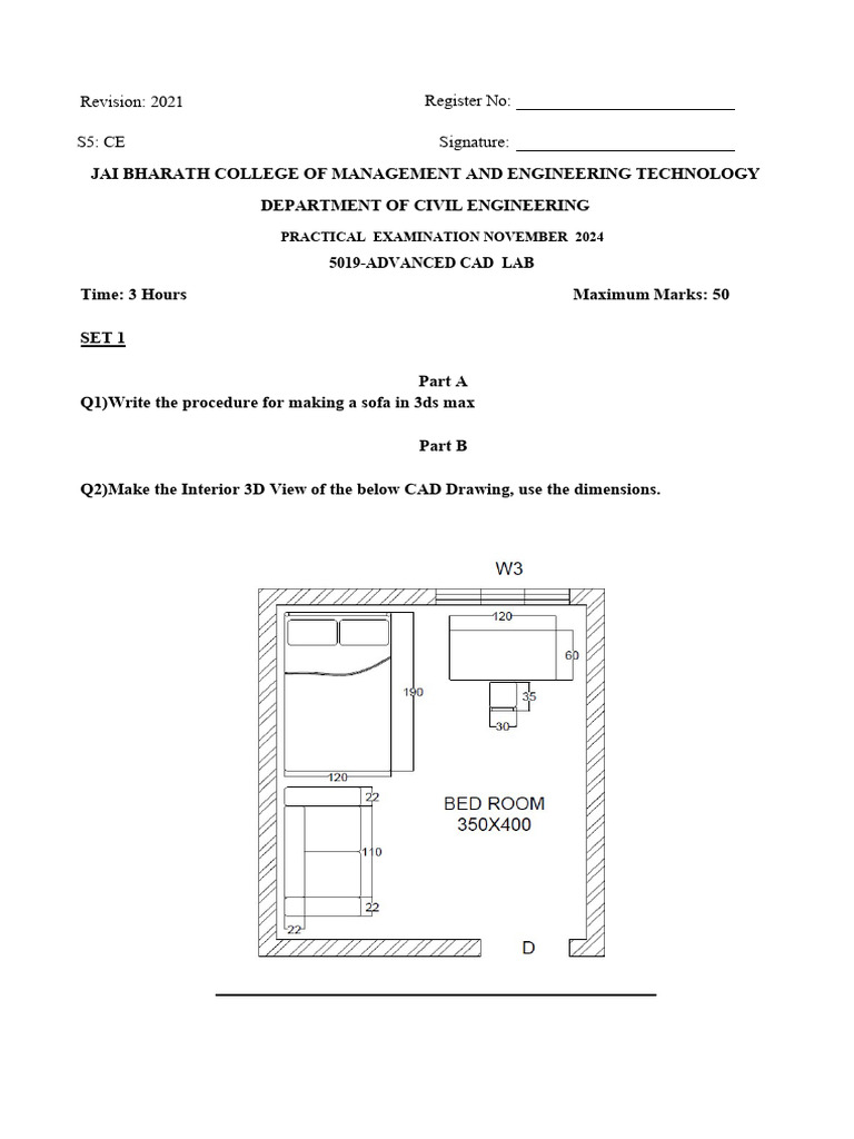 Civil Engineering CAD Exam | PDF