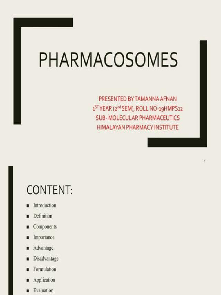 5.4. Pharmacosomes | PDF