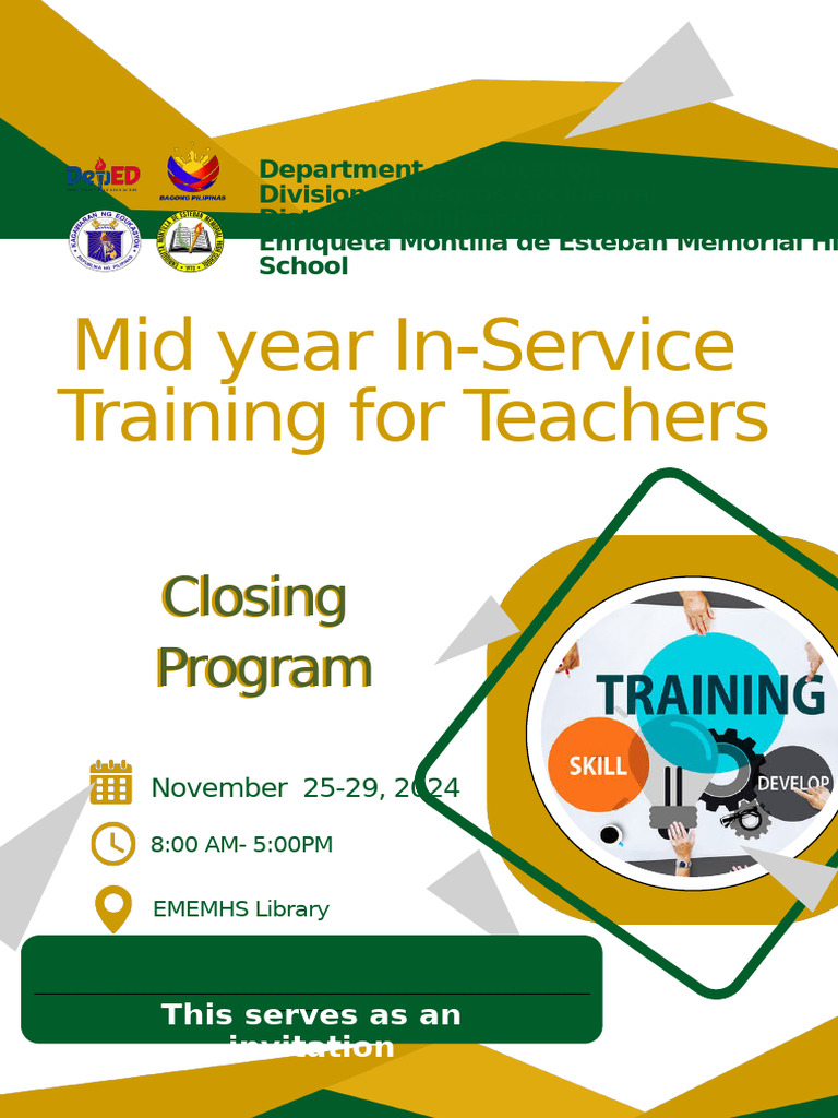 Inset Closing Program Pdf Education Theory Behavior Modification 