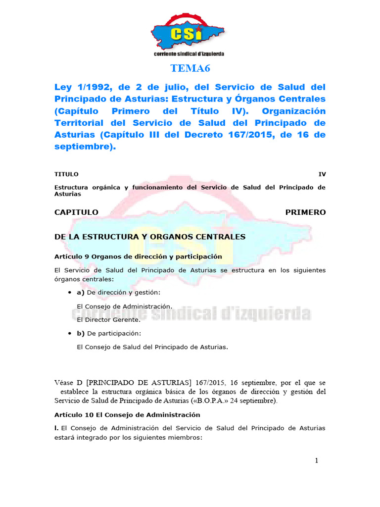 TEMA6 1-1992 Servicio Salud Principado | PDF | Hospital