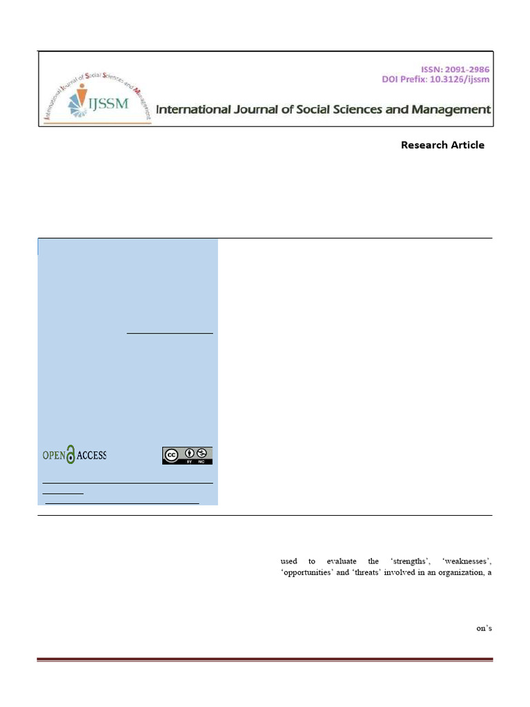 Swot Analysis of Water Induced Disaster Management Policy 2wipnhxo ...