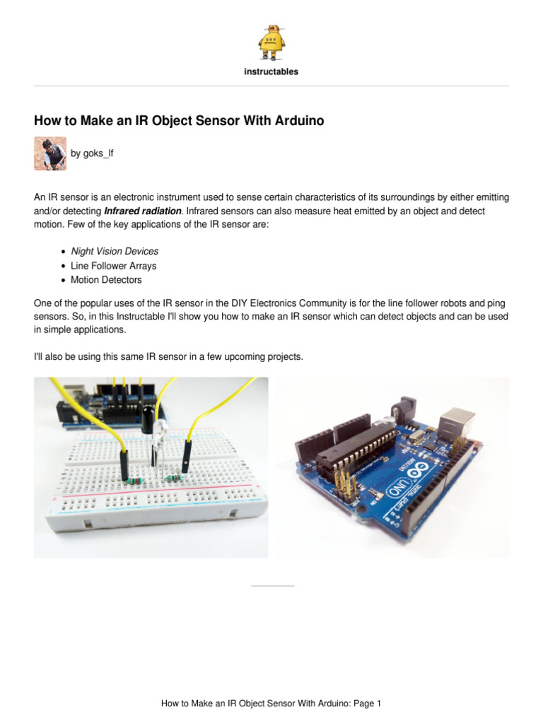How To Make An IR Object Sensor With Arduino | PDF | Infrared | Light