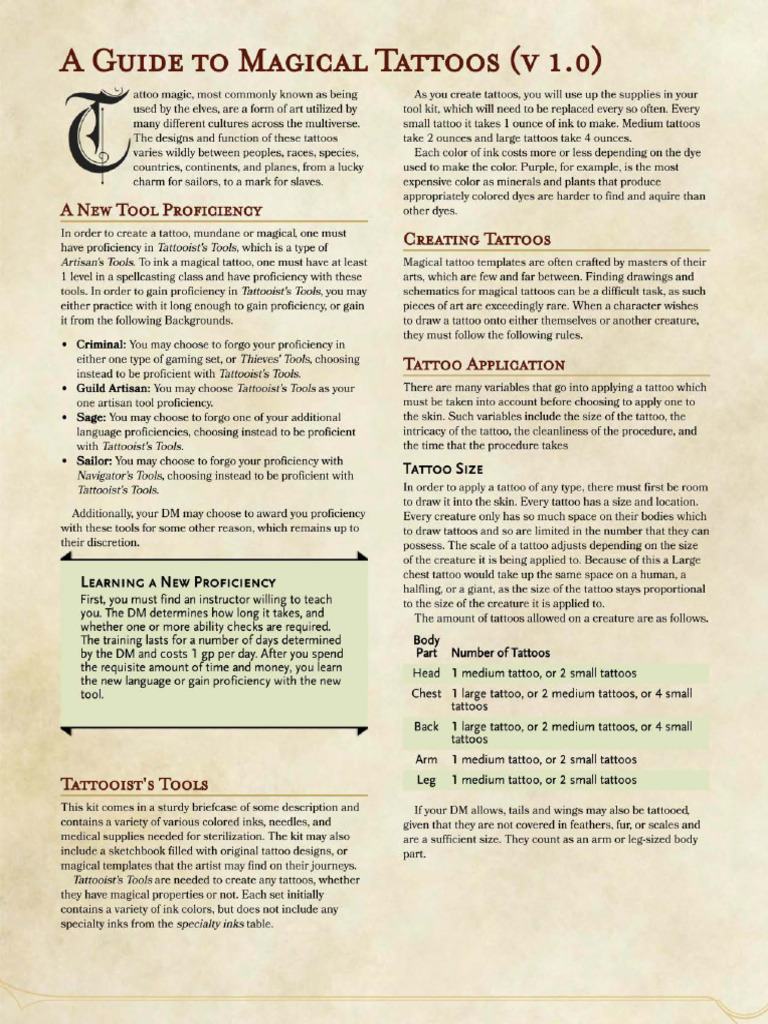 Magical Tattoos - JPG | PDF | Tattoo