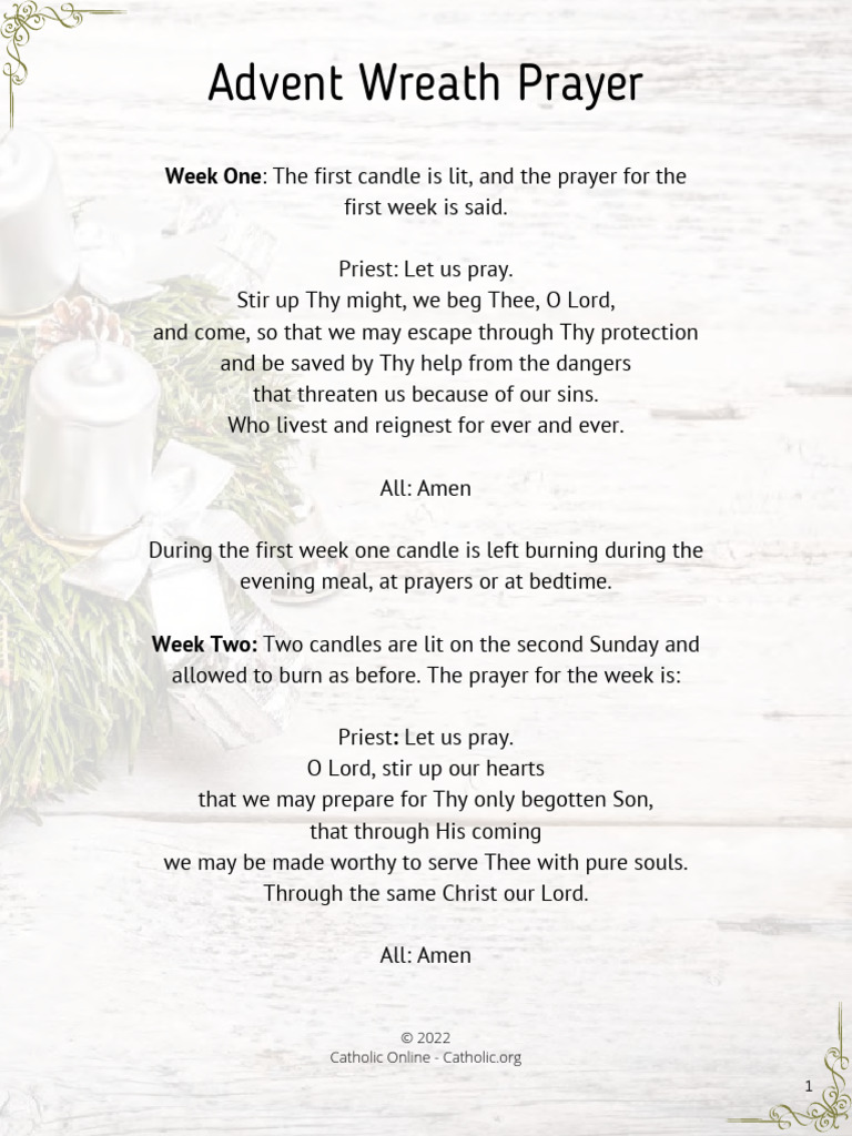 Advent Wreath Prayer | PDF