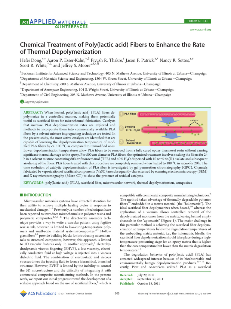 Chemical Treatment of Poly (Lactic Acid) Fibers To Enhance The Rate ...