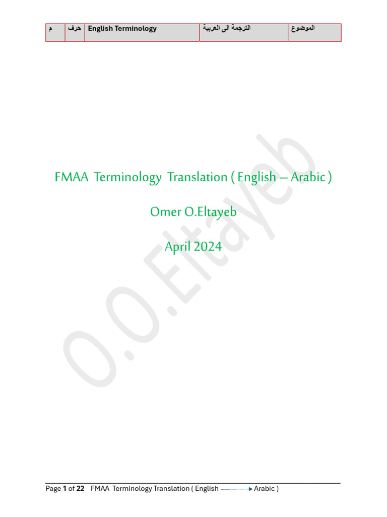 Fmaa قاموس مصطلحات شهادة | PDF