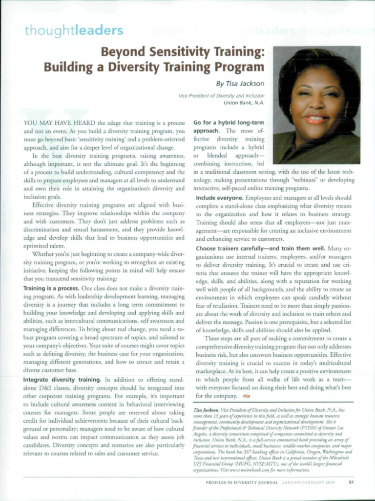 9.3 Beyond ST Building A Diversity Training Program. | PDF | Diversity ...