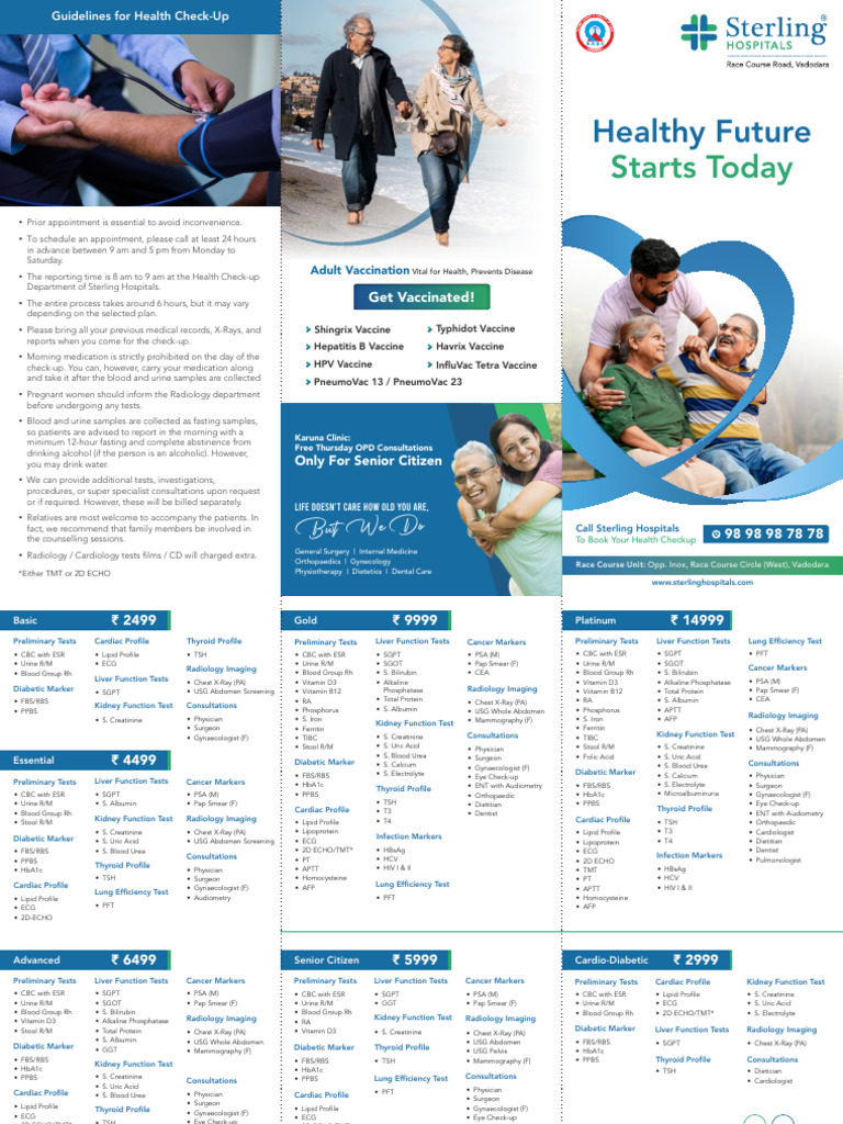 Sterling Health Checkup Plan | PDF | Physical Examination | Medicine