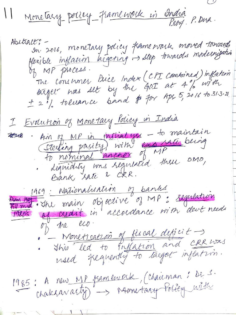 Monetary Policy Pami Dua | PDF