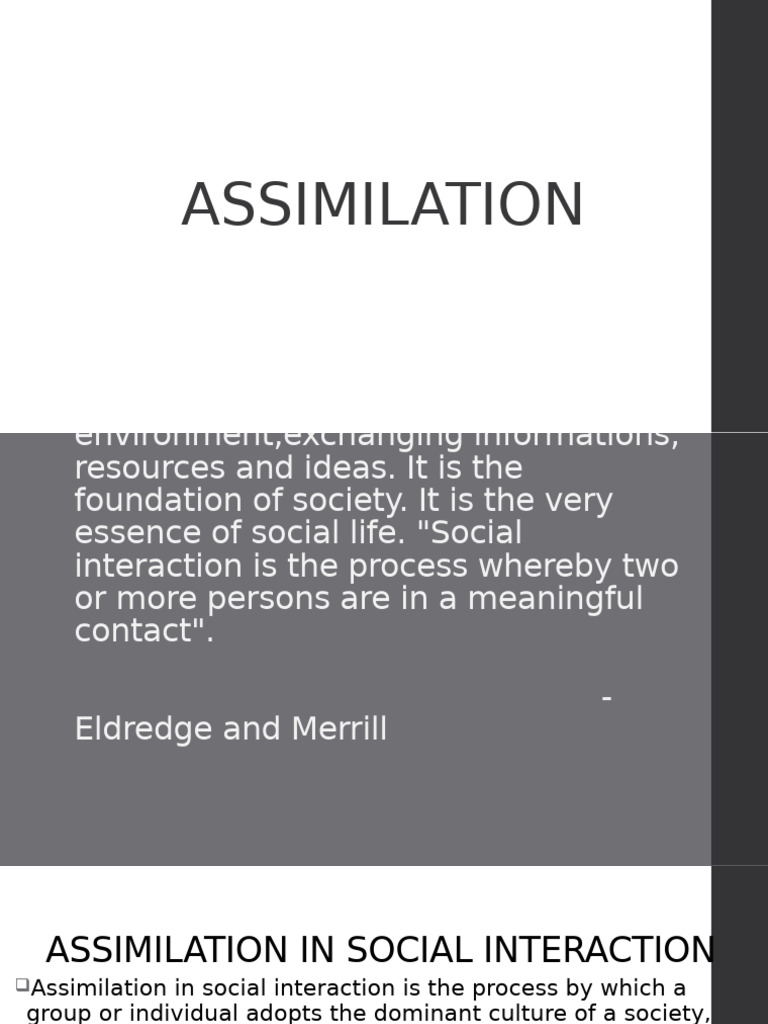 Assimilation Sociology | PDF | Cultural Assimilation | Multiculturalism