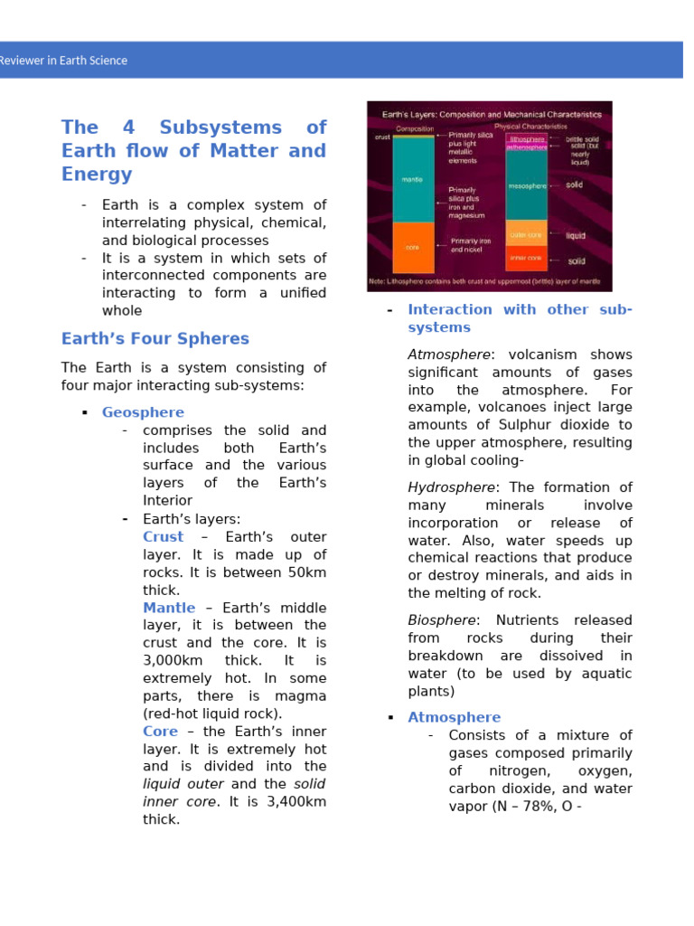 Grade 11 Earth Science Quarter 1 Review | PDF | Minerals | Earth Sciences