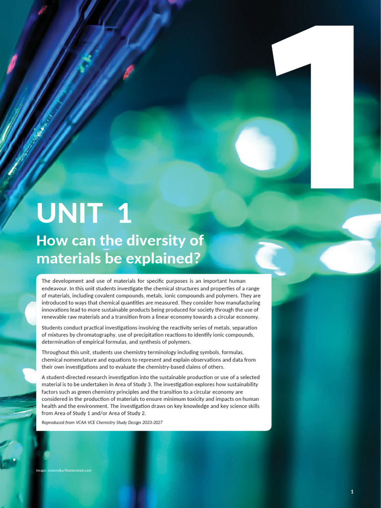 Understanding Material Diversity in Chemistry | PDF | Atoms | Chemical ...