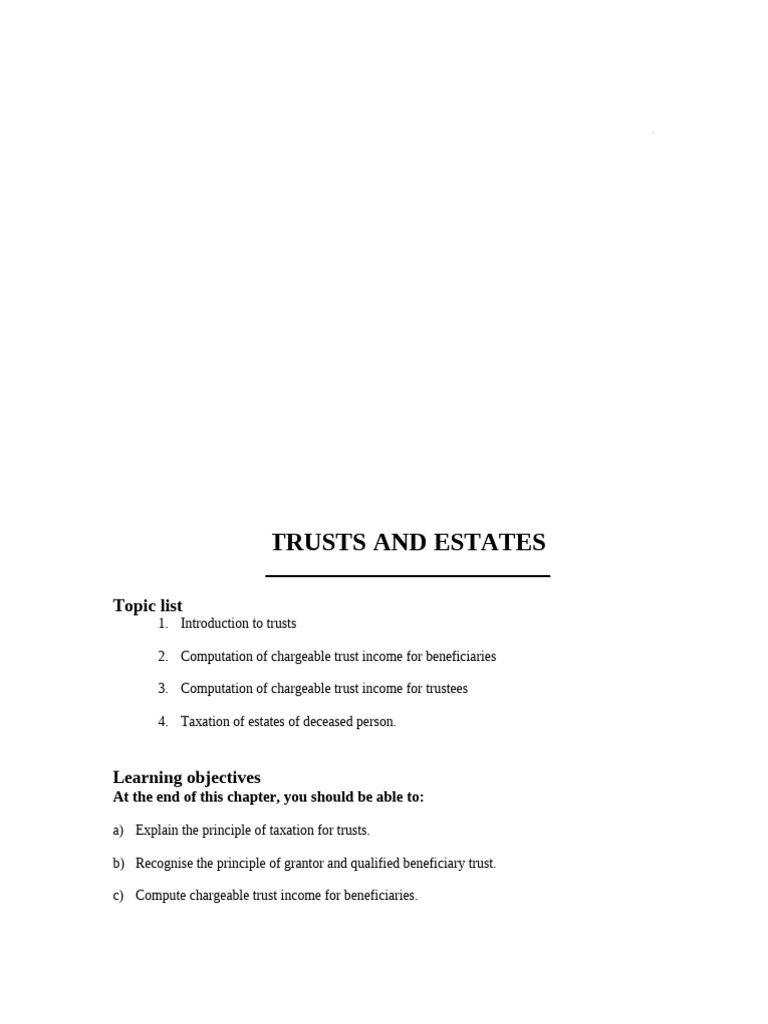 Trusts | PDF | Taxes | English Trust Law