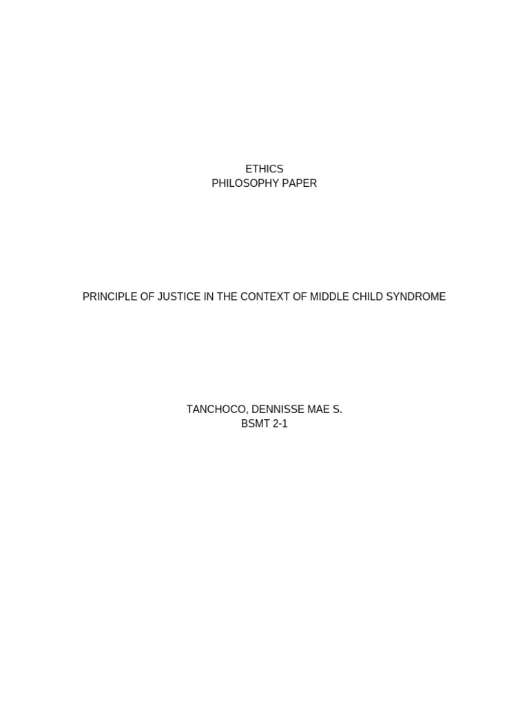 Justice and Middle Child Syndrome Insights | PDF | Justice | Crime ...