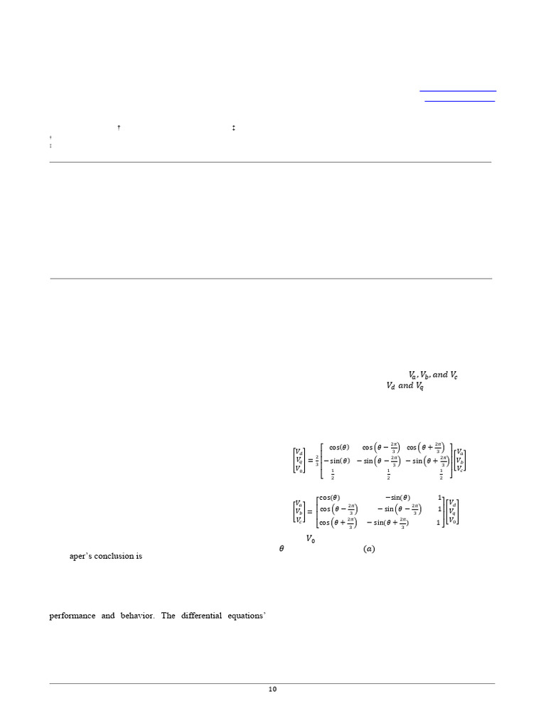 Mathematical Model of Permanent Magnet Synchronous Motor | PDF ...